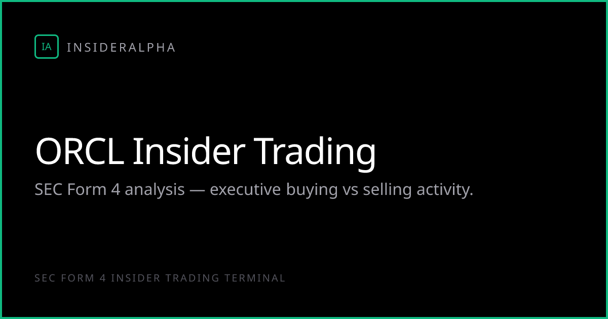 ORCL Insider Selling — Live SEC Form 4 Data | InsiderAlpha